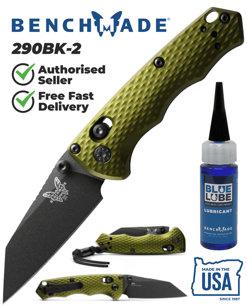 Benchmade 290BK Full Immunity Black Woodland Green Handle 2.49'' Pocket ...