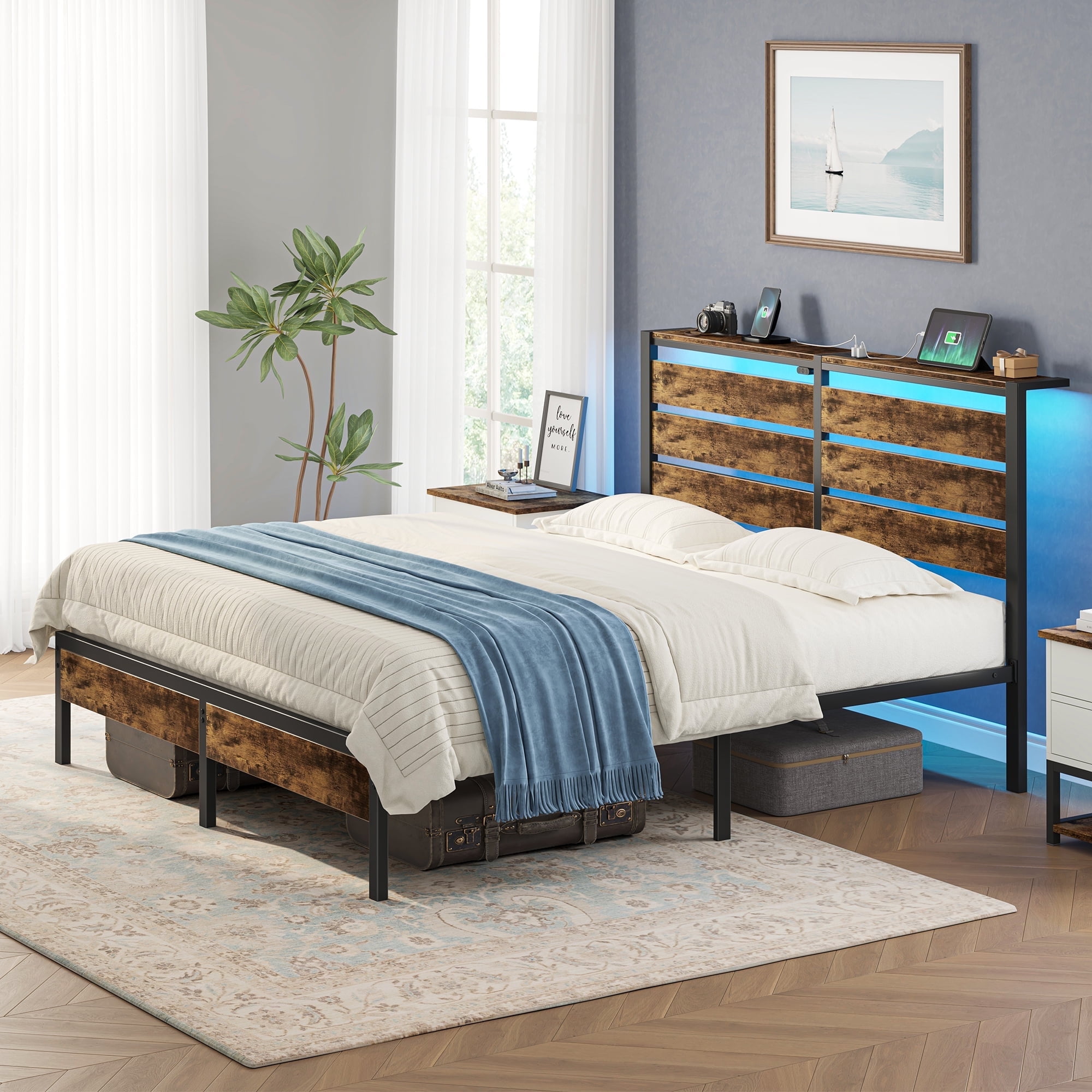 Click here for Greenstell Queen Size Platform Bed Frame With Stor... prices