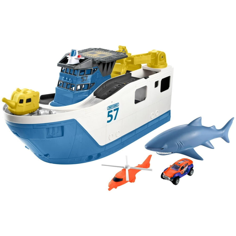 Matchbox Shark Ship with Two Water-Safe Cars - Walmart.com - Walmart.com