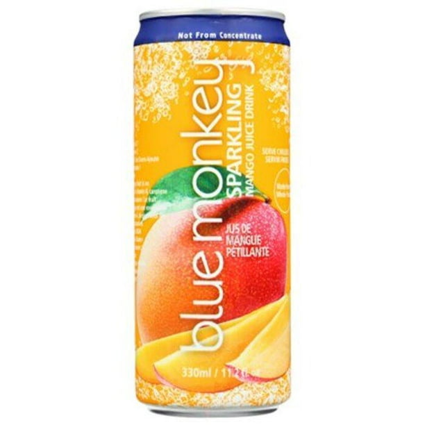 Blue Monkey Tropical – Sparkling Mango Juice, 11.2 oz | Pack of 12 ...