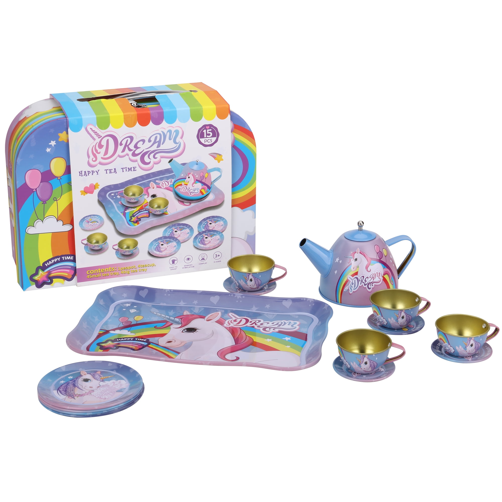 Kids Tea Party Set for Little Girls, 44Pcs Kitchen Toys Tea Set for ...
