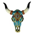 Southwest Steer Bison Cow Aztec Sun Gold And Turquoise Mosaic Skull ...