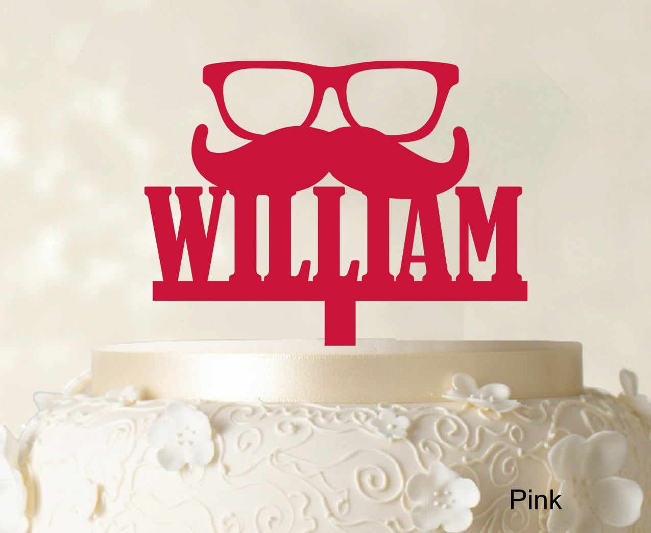 "Personalized Name Cake Topper Personalized Pink Cake Topper Color ...