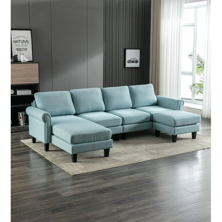 Turquoise Sectional Sofa With Chaise | Baci Living Room