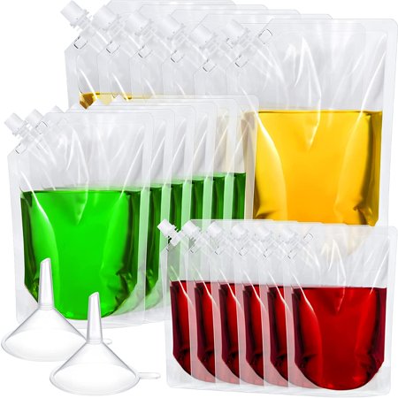 HUACA 18 Pieces flask plastic for Liquor Concealable and Reusable Drink ...