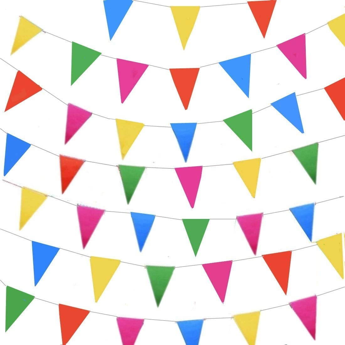 80 Meters, Colorful Party Bunting Triangle Flag Chain Banner Pennant ...