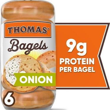 Thomas' High Protein Everything Bagels, 4 Count, 21g Protein, Kosher ...
