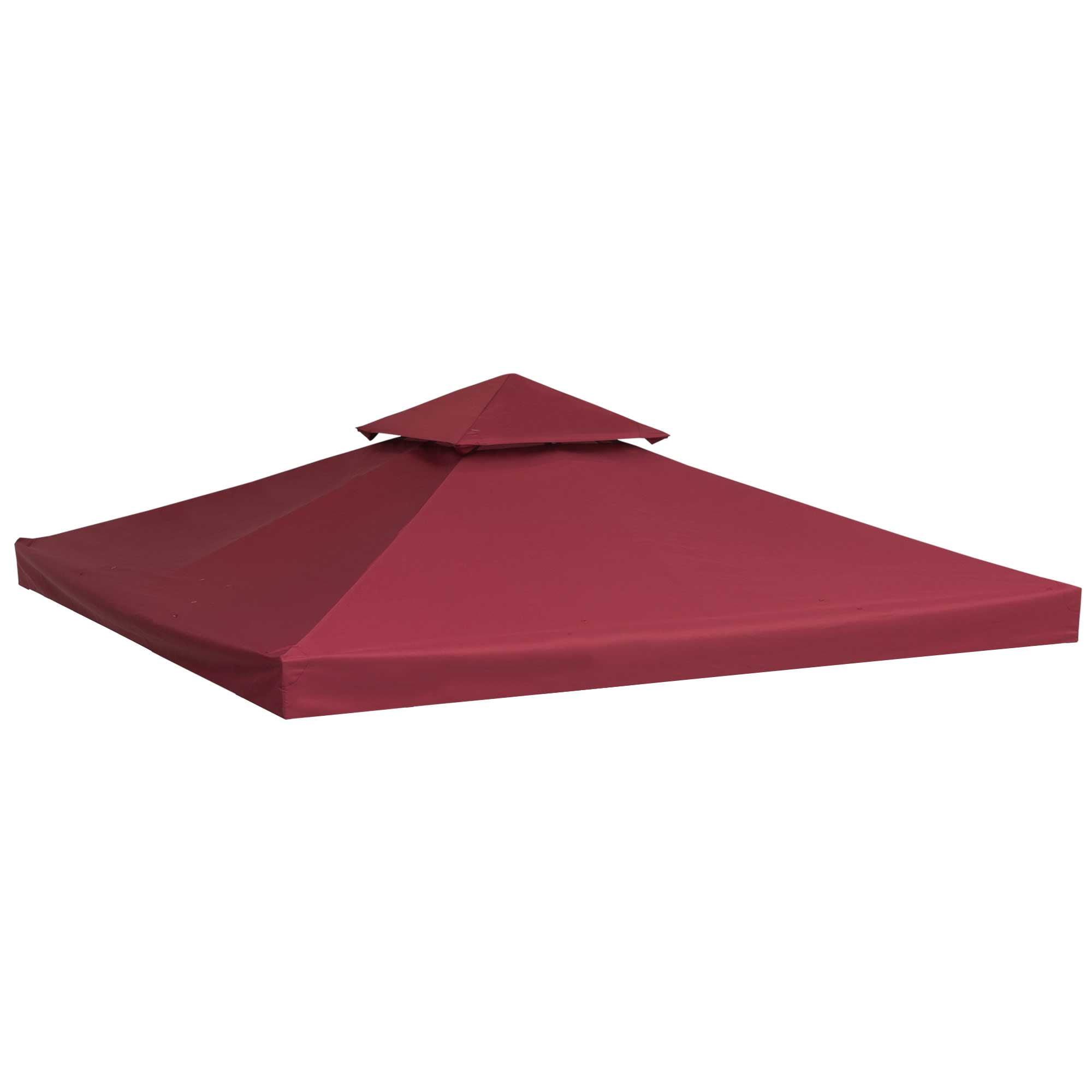 Outsunny 9.84' x 9.84' Square 2-Tier Gazebo Canopy Replacement Top ...