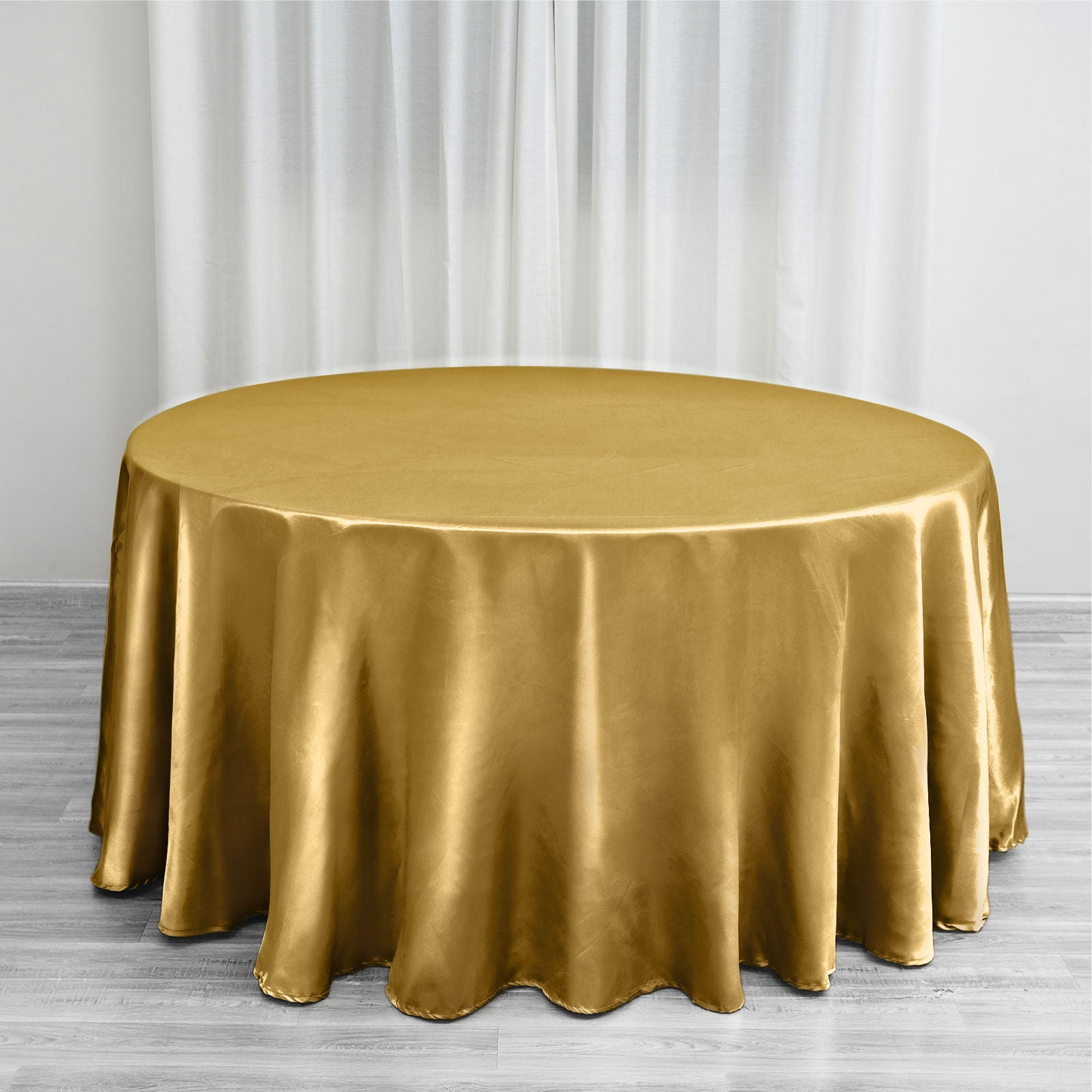 Efavormart 120" GOLD Wholesale Linens SATIN Round Tablecloth for ...