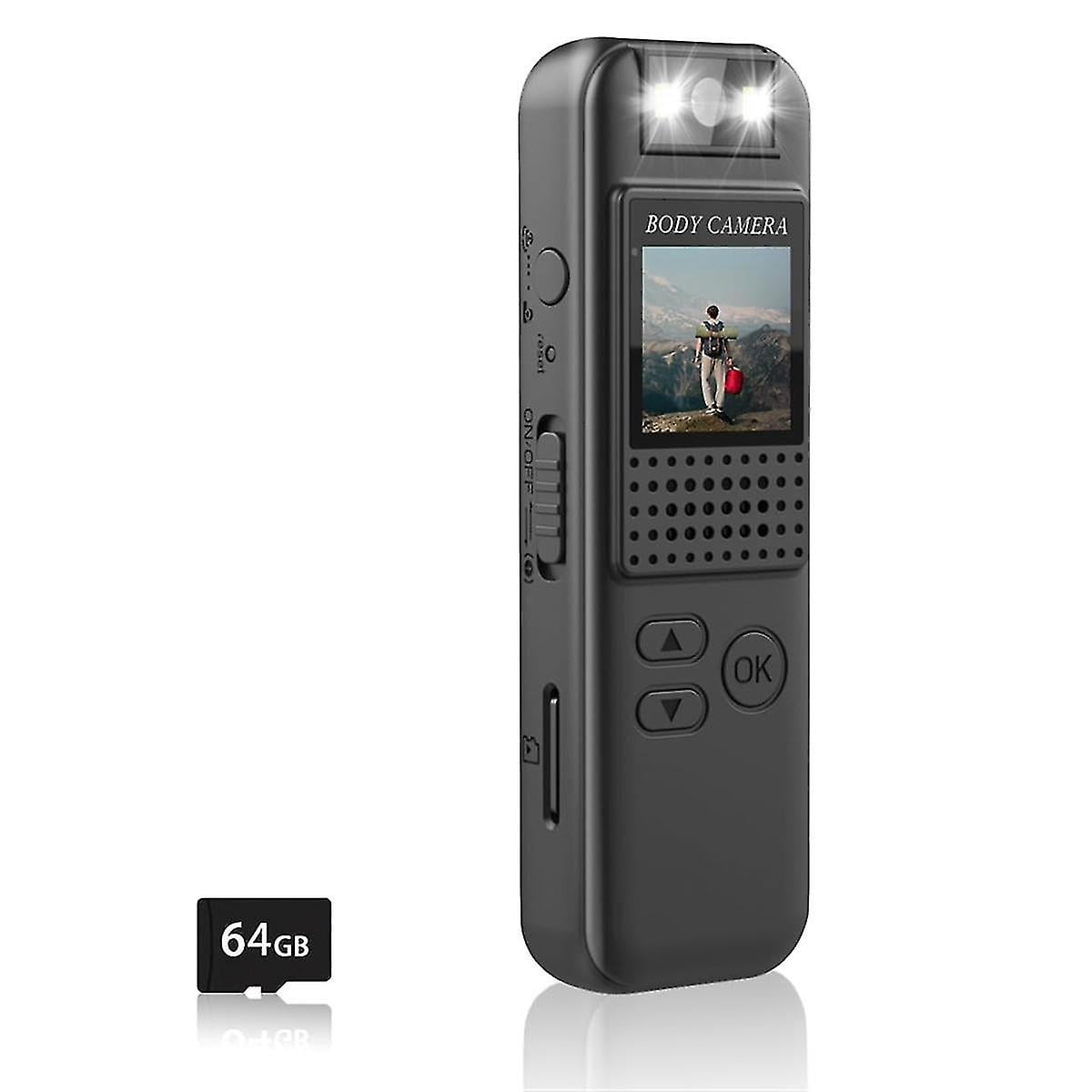 Body Camera,police Body Cam Video Hd 1080p, Rotate Wearable Clip For ...