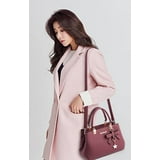 Women's Medium PU Leather Handbag with Cross Strap, Top Handle Satchel ...