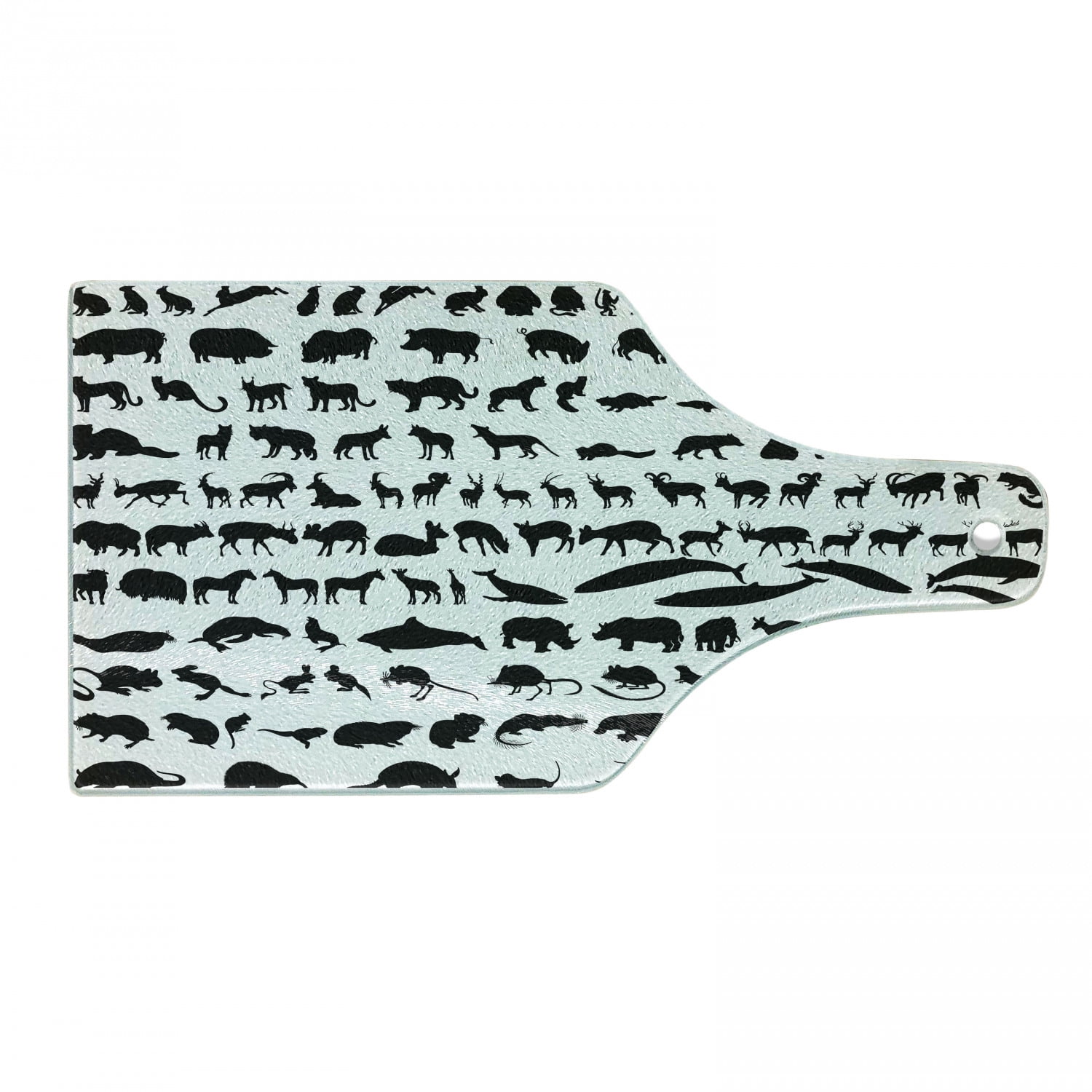 Zoo Cutting Board, Silhouettes of Animals Wildlife Nature Mammals ...