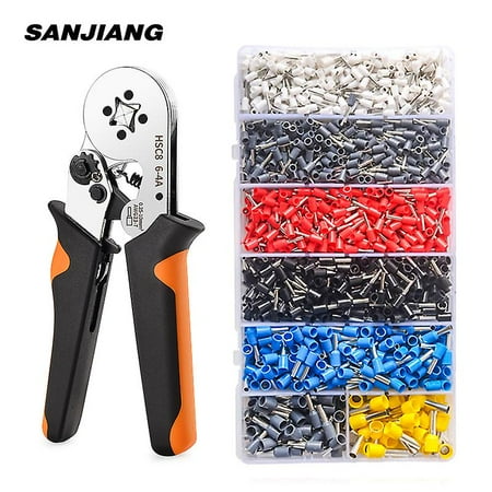Hsc8 6-4a Ferrule Crimping Tool Kit Self-adjustable Ratchet Wire ...