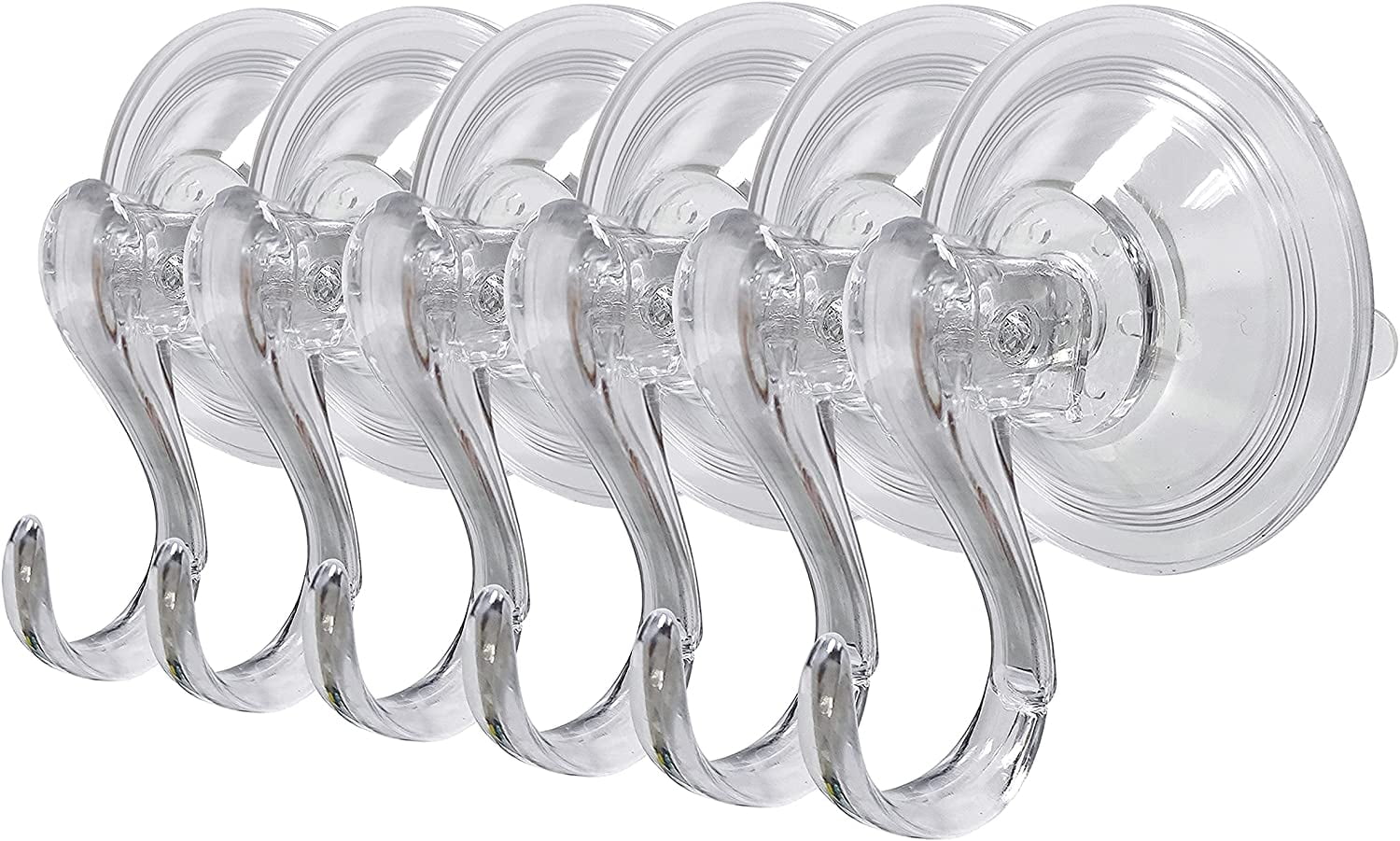 6 pack Suction Cup Heavy-Duty Hook，Large Clear Reusable Wreath Vacuum ...