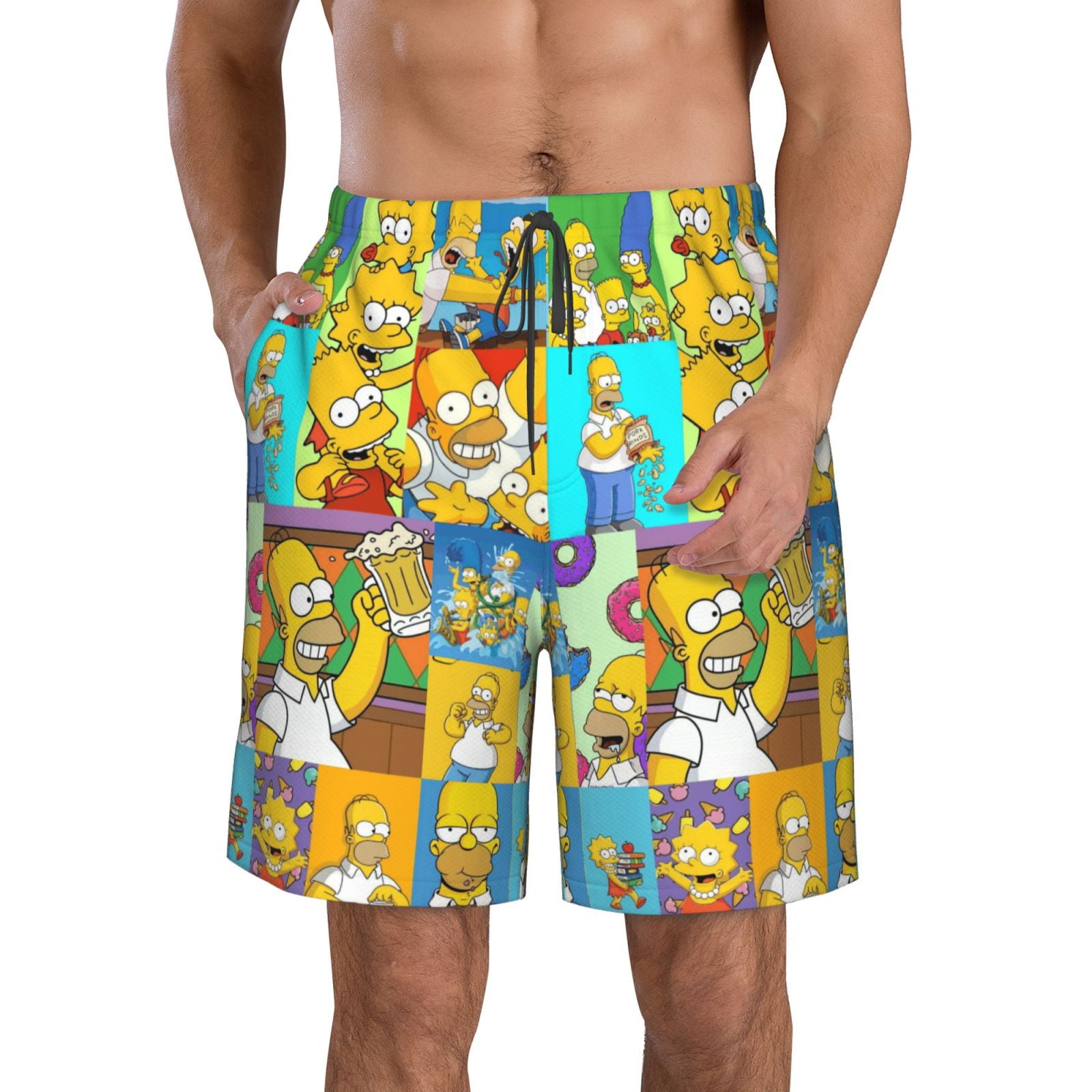Click here for Badjsobbbf Simpsons 1 Mens Novelty Beach Shorts Qu... prices