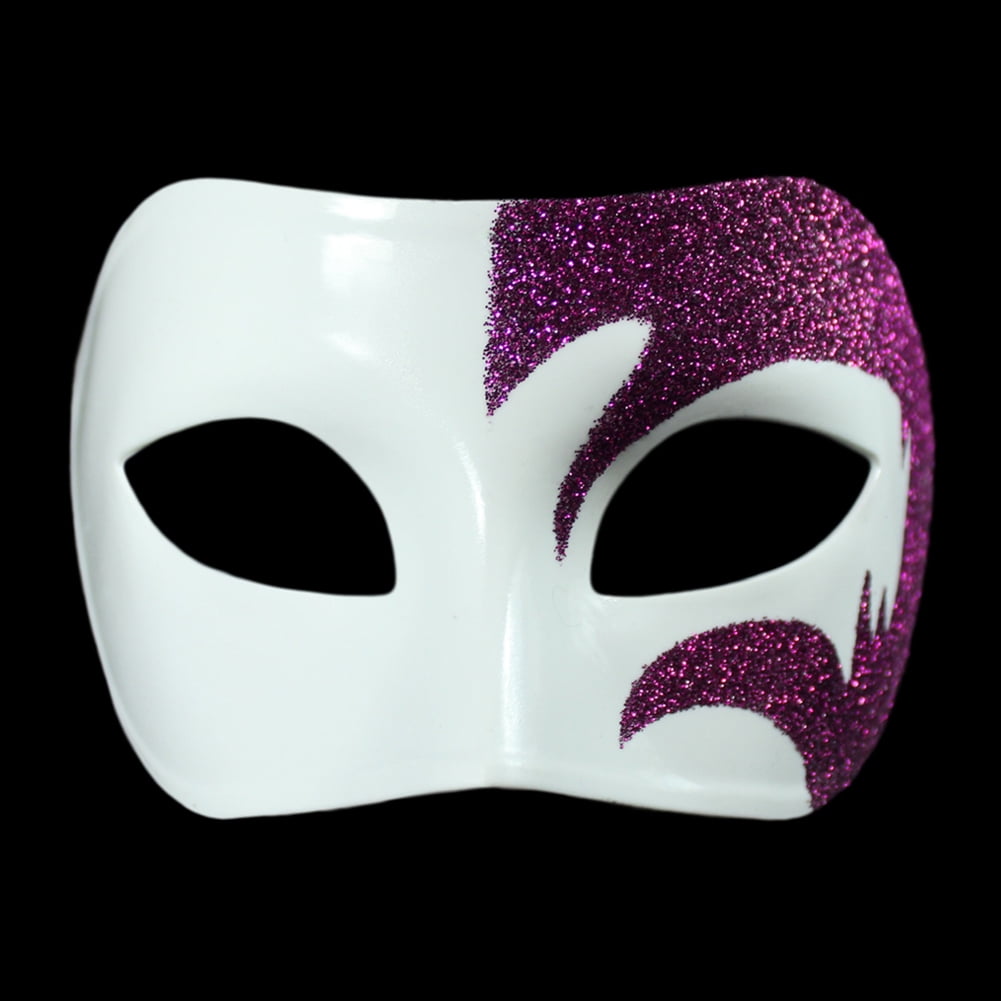 SeasonsTrading Mystic Purple Glitter & White Venetian Masquerade Mask ...