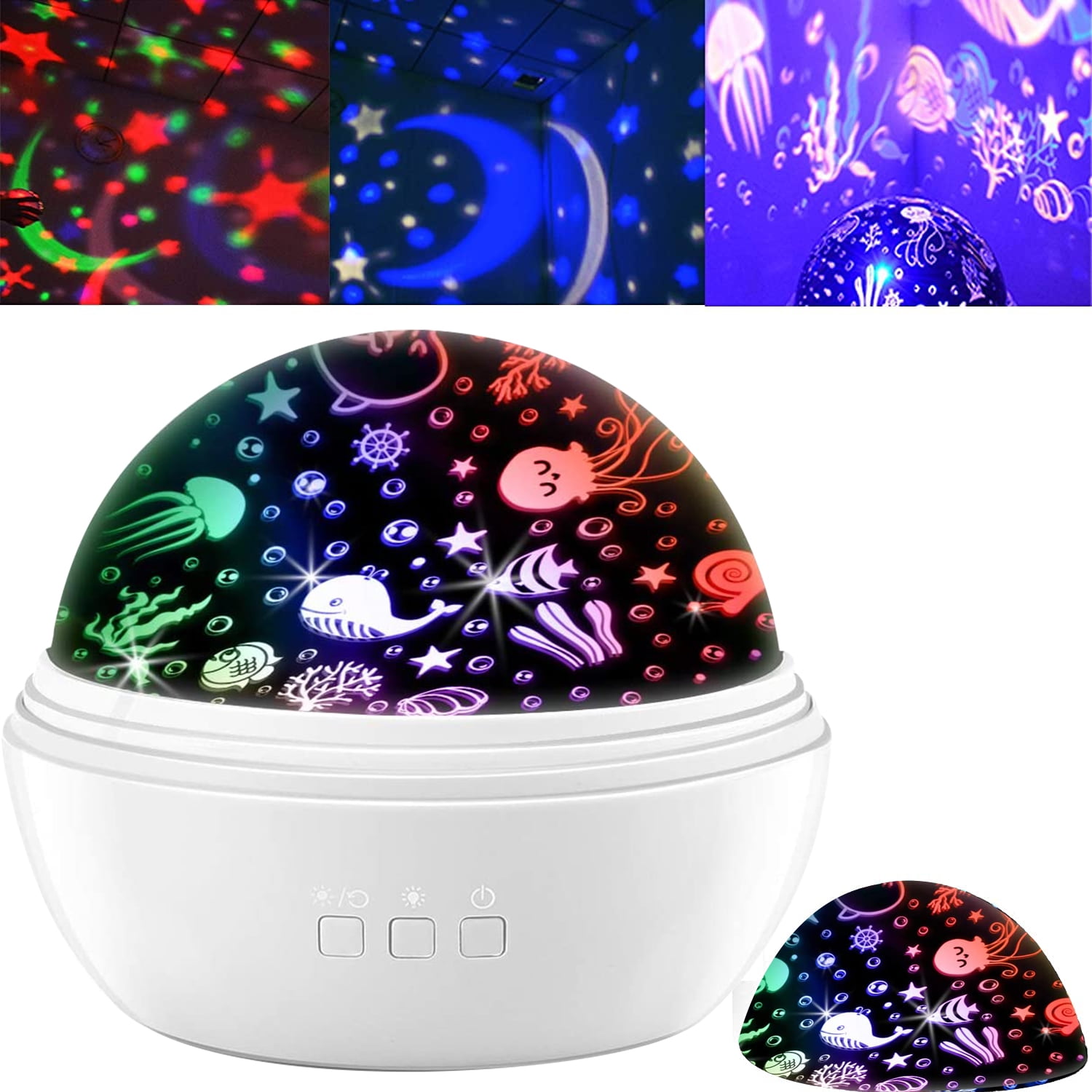 Night Light Projector,Delicacy 2 in 1 Ocean Undersea Lamp and Starry ...