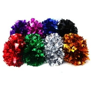 2 Pcs Cheerleader Pom Poms Metallic Foil Textured School Spirit Shakers ...
