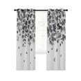 Grey Eucalyptus Blackout Curtains 2 Panels, Leaves and Fruit Thermal ...