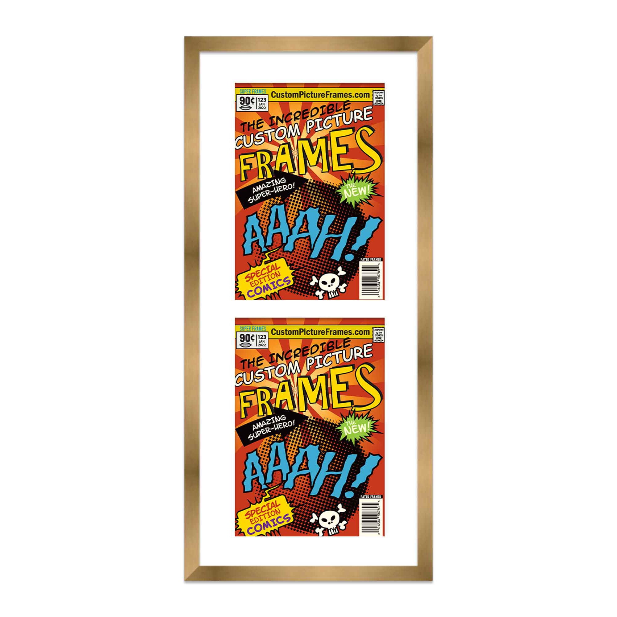 Gold Comic Book Frame with White Mat - 2 Openingss to Display 3 7.75 ...