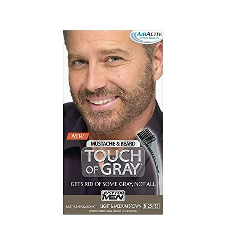 Just for Men Touch of Gray Brush-In Mustache & Beard Color Kit, Light ...