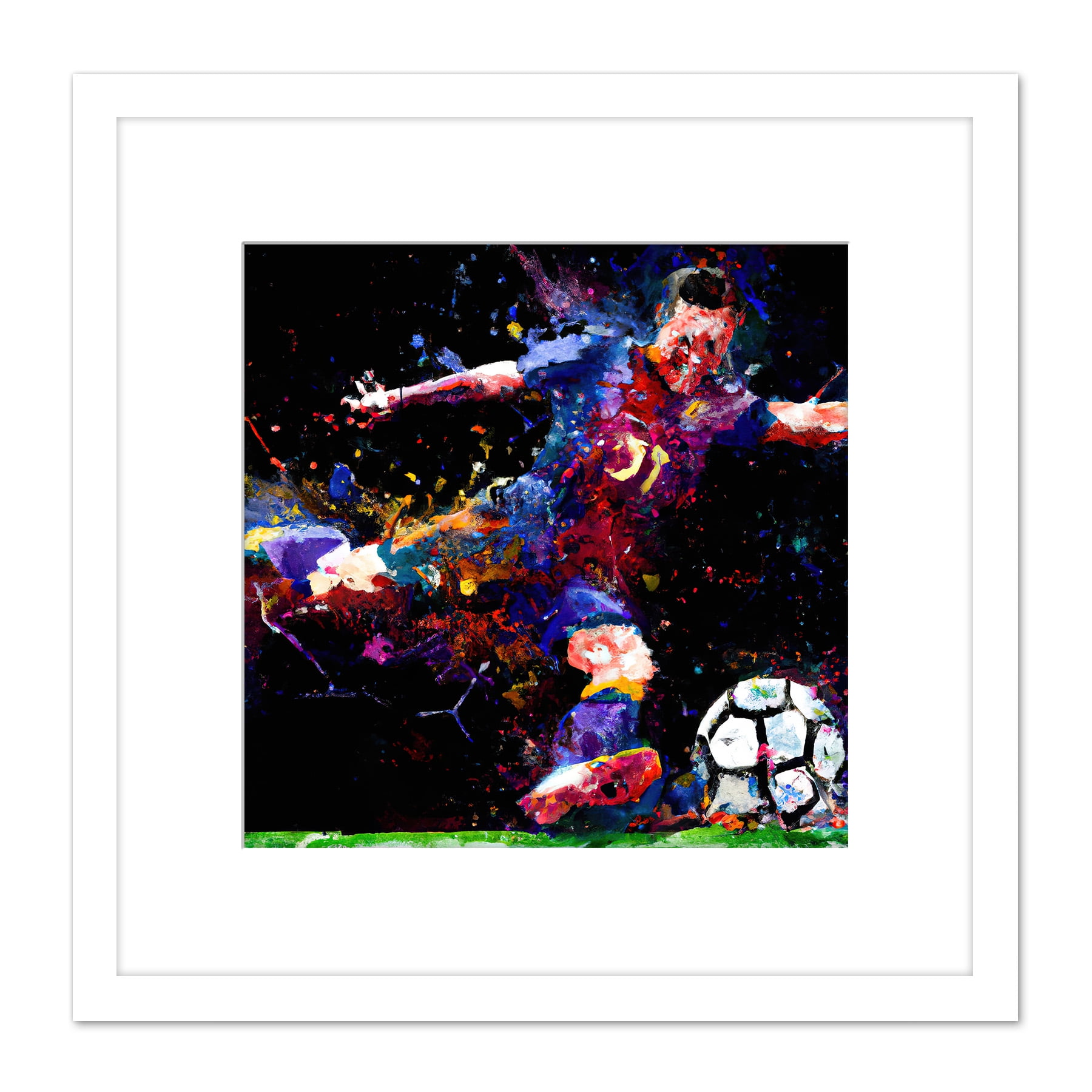 Football Soccer Action Shot Penalty Kick Goal Abstract Sport Painting ...