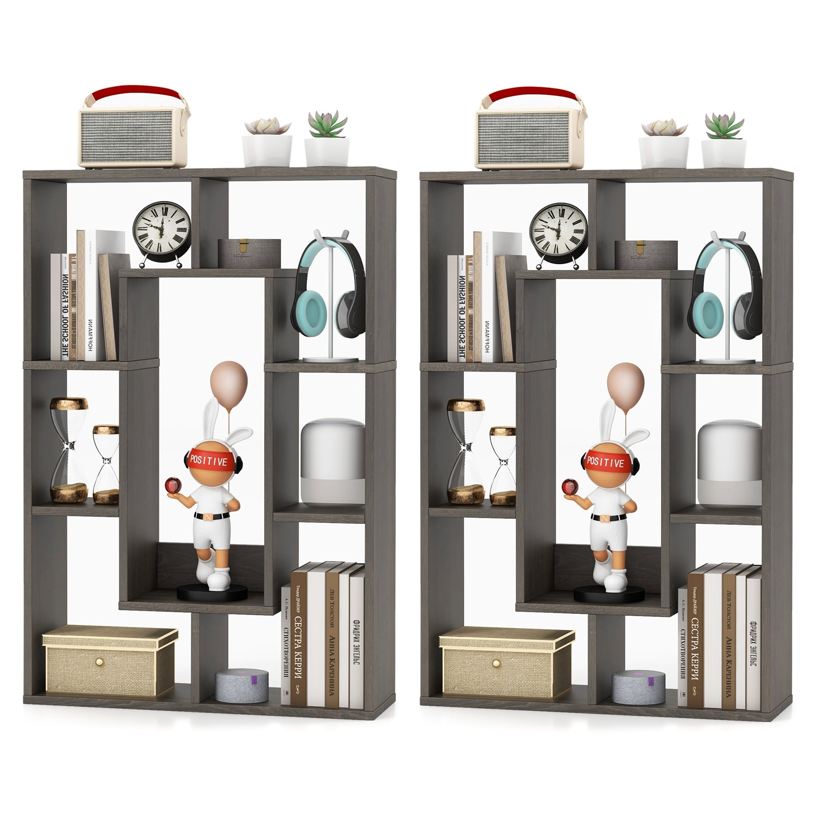 Click here for Costway 2 Pcs 7-Cube Geometric Bookshelf With Anti... prices