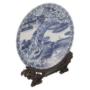 Distressed Round Shape Cemented Log Plate, Gray- Saltoro Sherpi ...