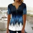 Jsaierl Womens Tops Plus Size Shirts Summer Pleated Button V Neck T