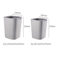 8/12 Liter Square Trash Can No Lid, Modern Simple Plastic Waste Basket ...