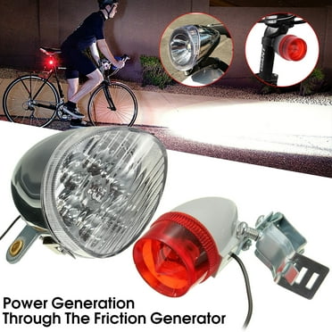 Bicycle Motorized Bike Friction generator Headlight Tail Light Kit 12V ...