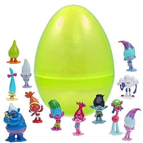 Coolinko 1 Toy Filled Jumbo Easter Egg with 12 Troll Figurines Inside ...