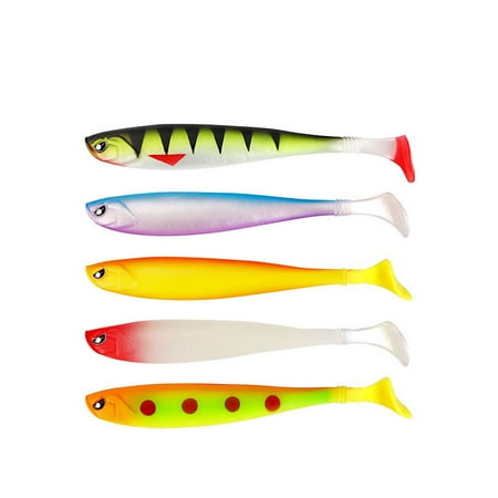 Langgg 5Pcs Soft Rainbow Fish Bait PVC Lifelike Fishing Lure Mixed ...