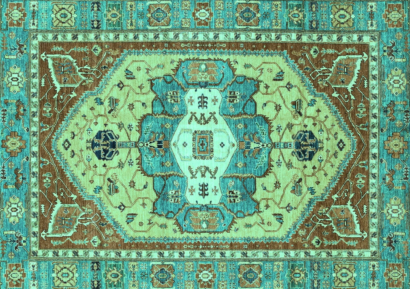 Ahgly Company Indoor Rectangle Abstract Turquoise Blue Modern Area Rugs ...