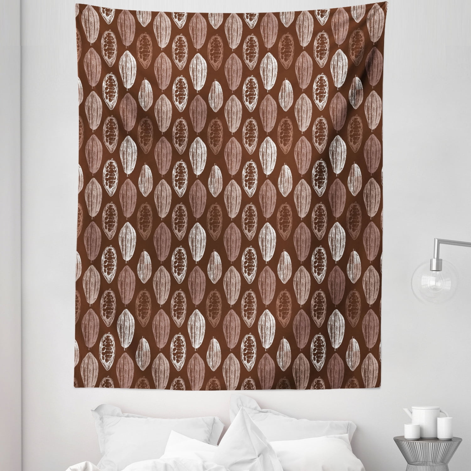Cocoa Tapestry, Hand Drawn Beans Fruit Cocoa Ripening Chocolate Aztec ...