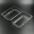 50-Pack Clear Plastic Clamshell Food Containers with Hinged Lids ...