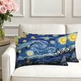 Blue Starry Night Lumbar Pillow Covers 12 x 20 Inch Pillow Covers Set ...