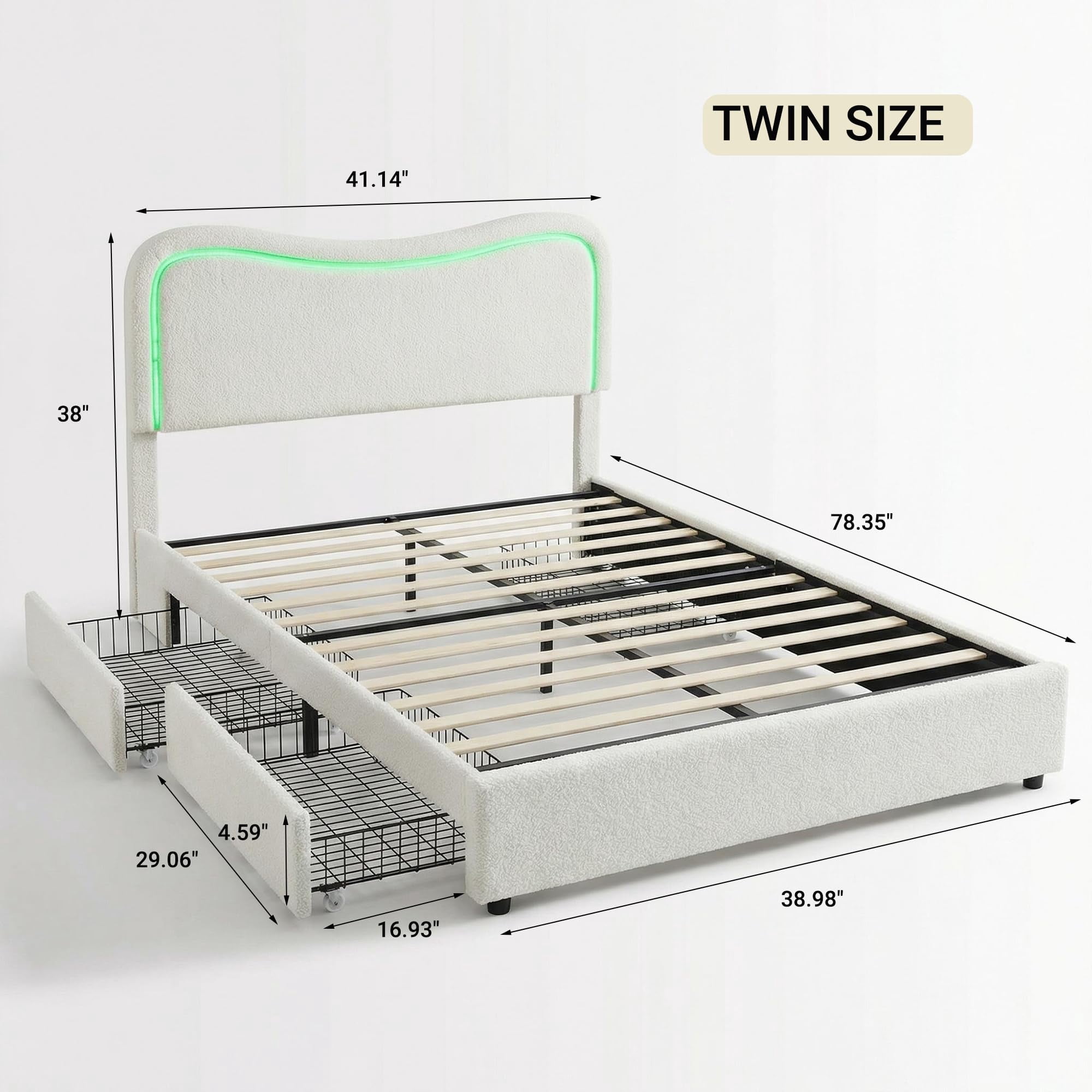 Click here for Edtara Boucle Upholstered Bed Frame With Led Headb... prices