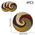 4Pcs Round Boho Linen Placemats - Woven Cotton Macrame Table Mats for ...