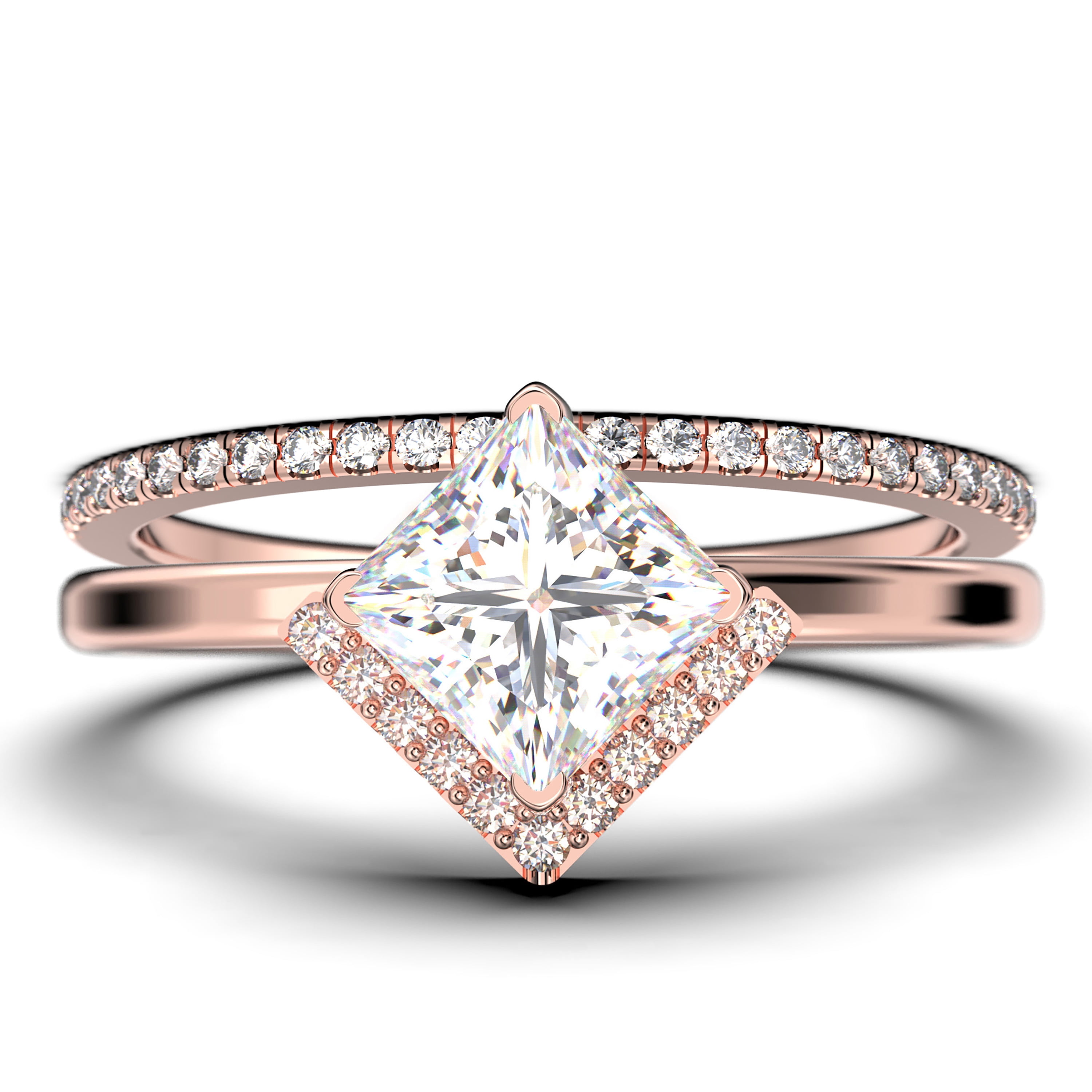 Boho & hippie 2.00 Carat Princess Cut Diamond Moissanite Dainty ...