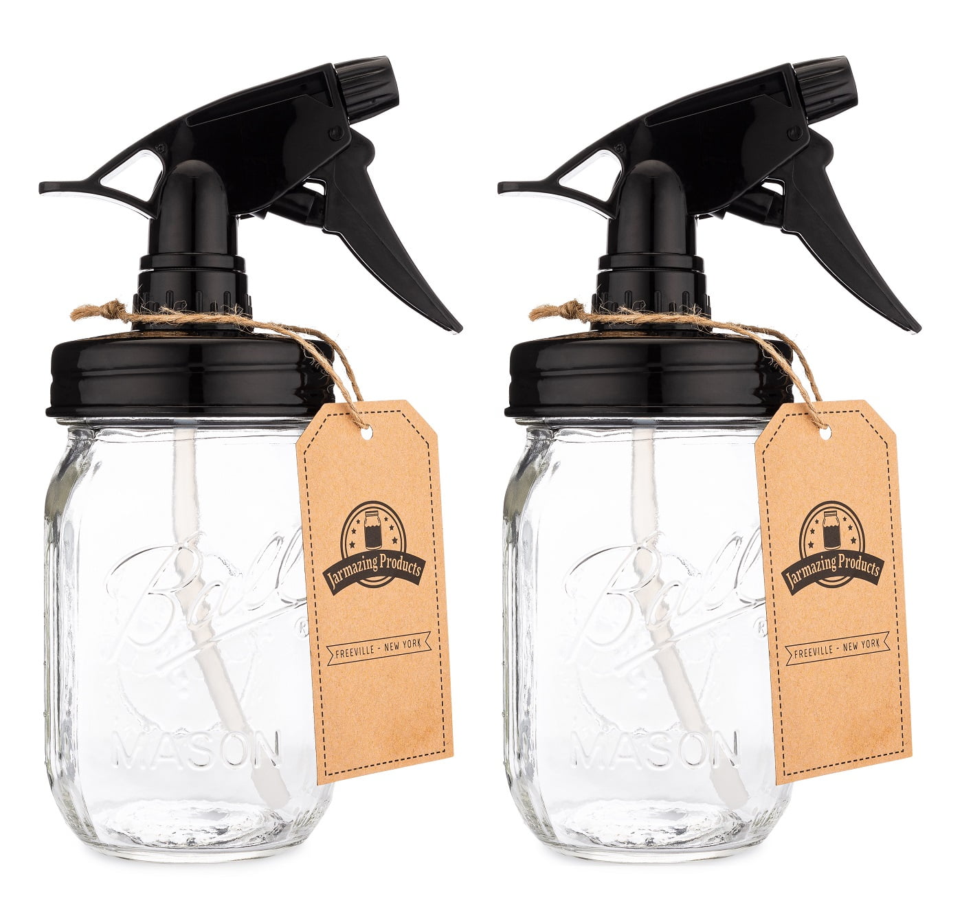 Jarmazing Products Mason Jar Sprayer – Black – With 16 Ounce Ball Mason ...