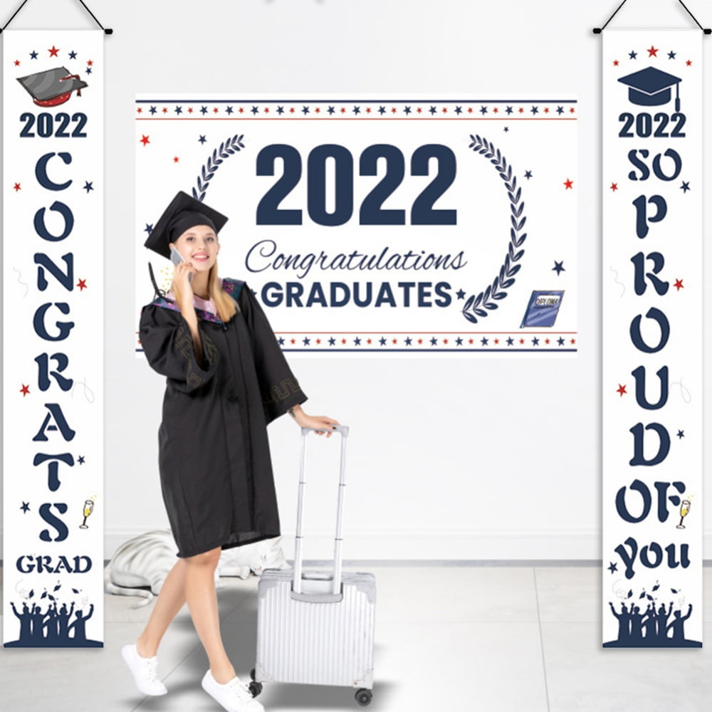 Graduation Decorations Banners，Class of 2022 & Congrats Graduation ...