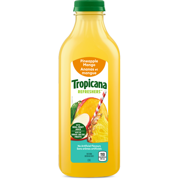 Tropicana Pineapple Mango with Lime Beverage, 1.36L Bottle, 1.36L ...