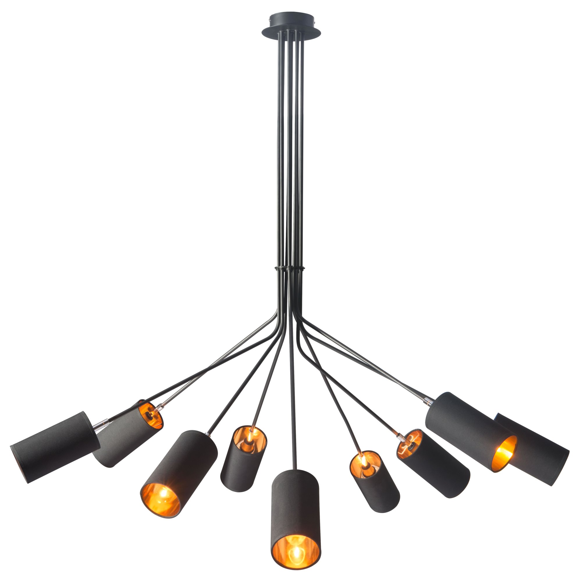 Pendant Ceiling Light Fixture, Steel Metal, Black, Living Kitchen ...