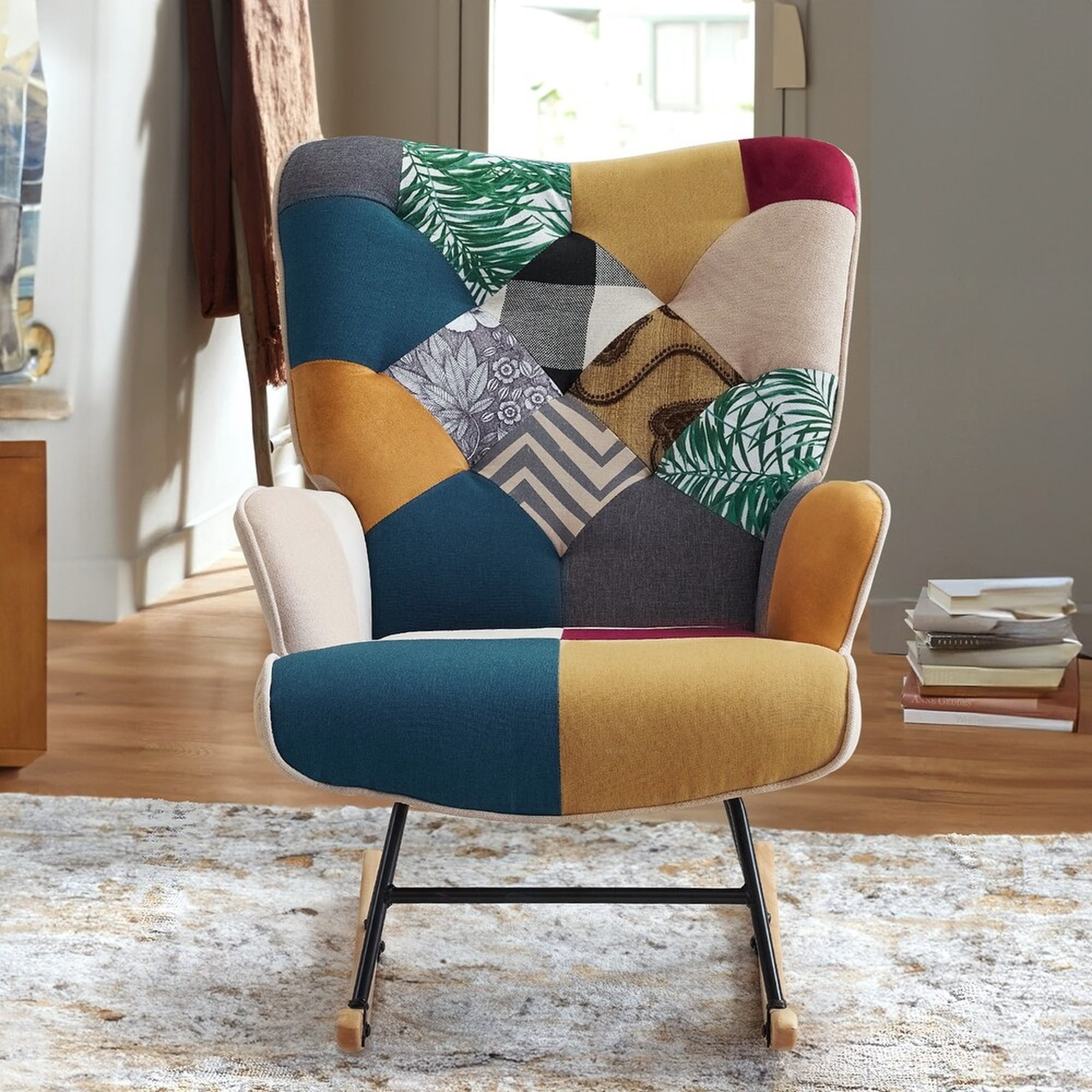 Click here for Toytexx Boho Patchwork Upholstered Rocking Chair... prices
