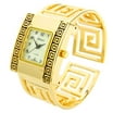 Geneva Gold Tone Ladies Quartz Bangle Watch, Crystal Bezel, Cuff Design ...