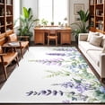 Area Rug 5x7ft Flowers Lavender Washable Area Rugs for Living Room ...