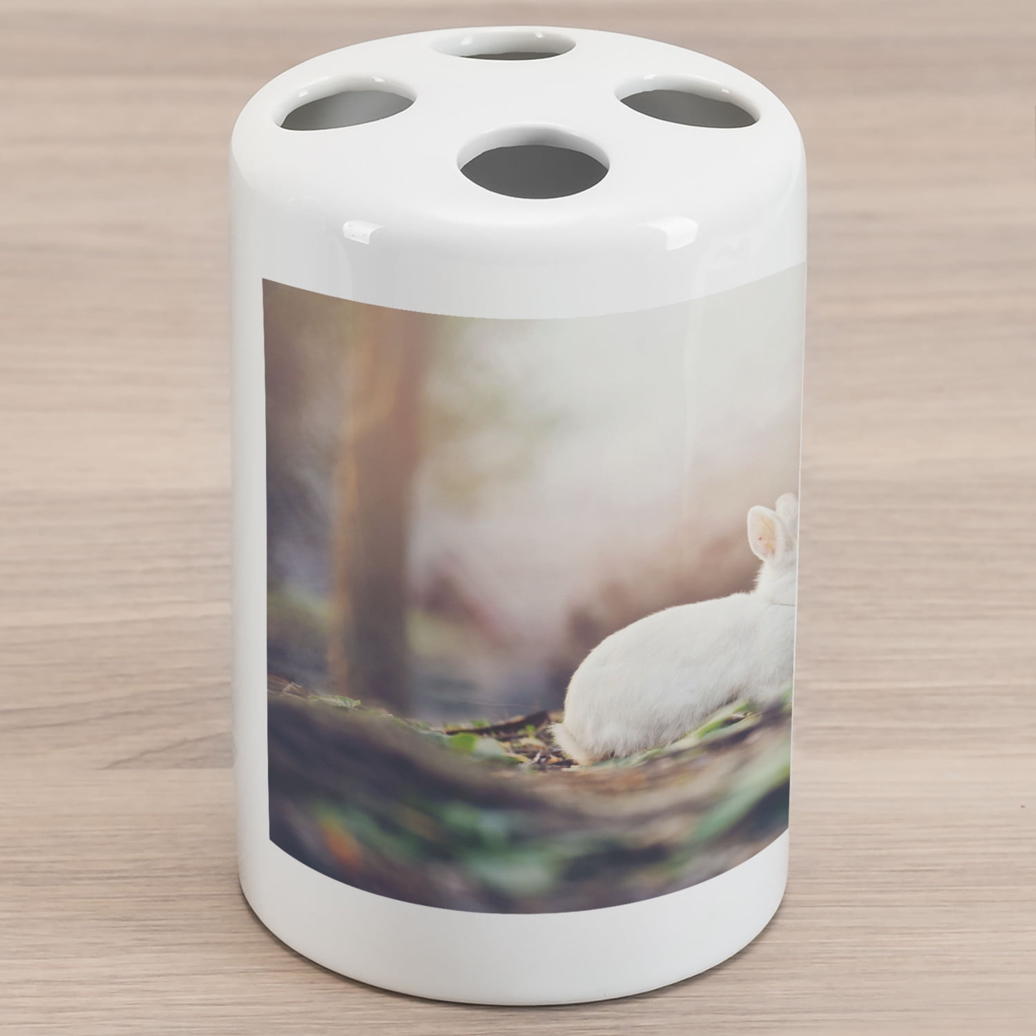 Easter Bunny Ceramic Toothbrush Holder, Photography of White Rabbit in ...
