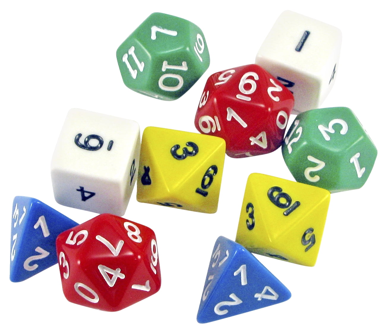 Achieve It! Polyhedra Dice, Assorted Shapes & Colors, Set of 10 ...