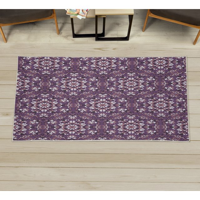 Mosaic Decorative Rug, Antique Roman Time Inspired Rock Design with ...